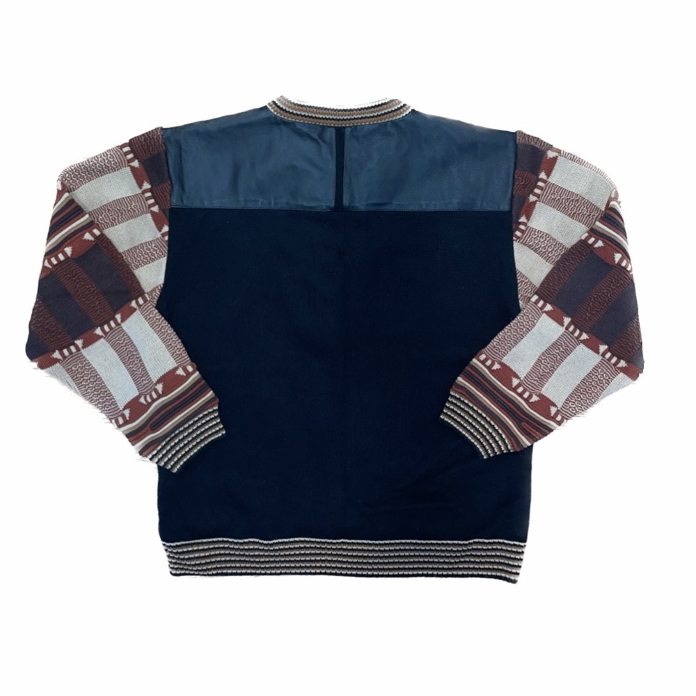 Steven Land Knit And Leather Sweater - Gem